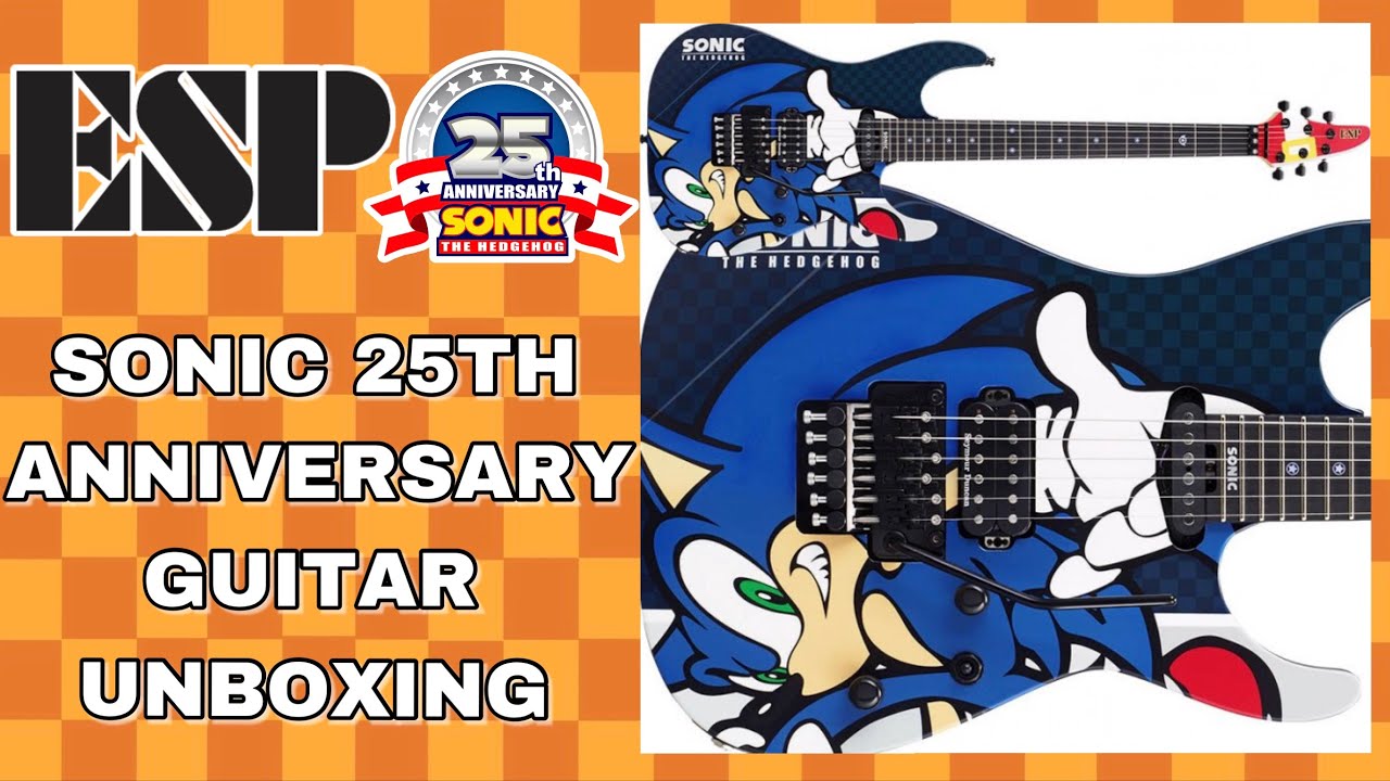 ESP Sonic The Hedgehog 25th Anniversary Guitar Unboxing - YouTube