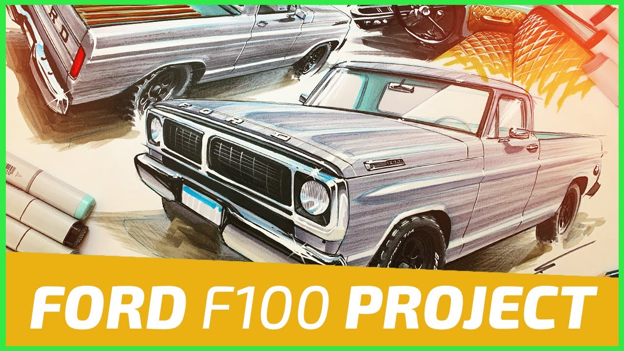 4 horas em 4 minutos! Processo completo do desenho da Ford F100 - YouTube