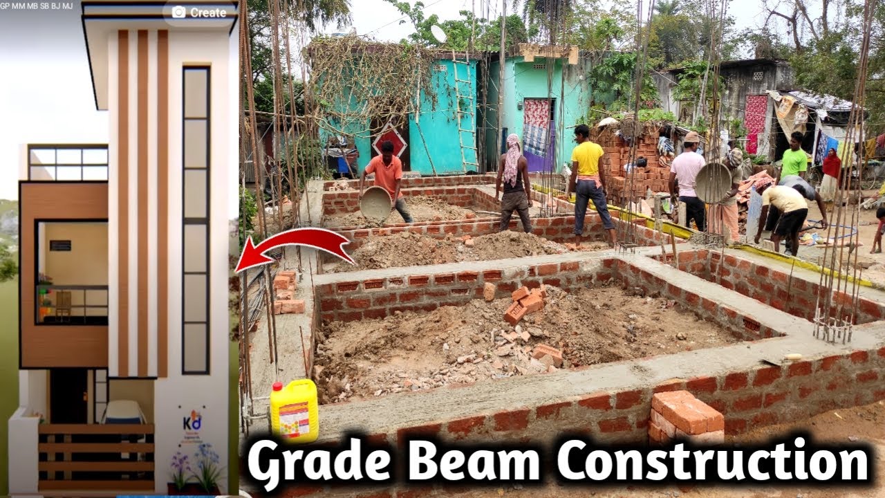 New Building Grade Beam Construction || Grade Beam Full Work || Cements ...