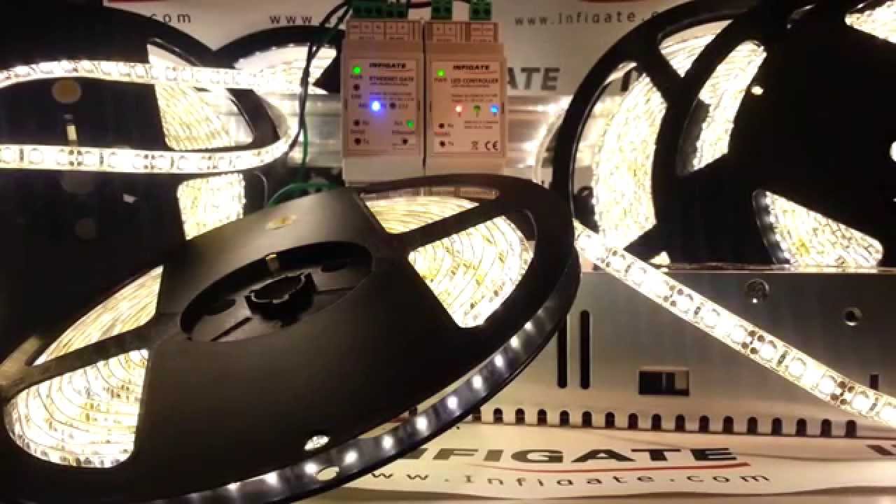 30 meters of LED strips (3600 LEDs) with one controller - YouTube
