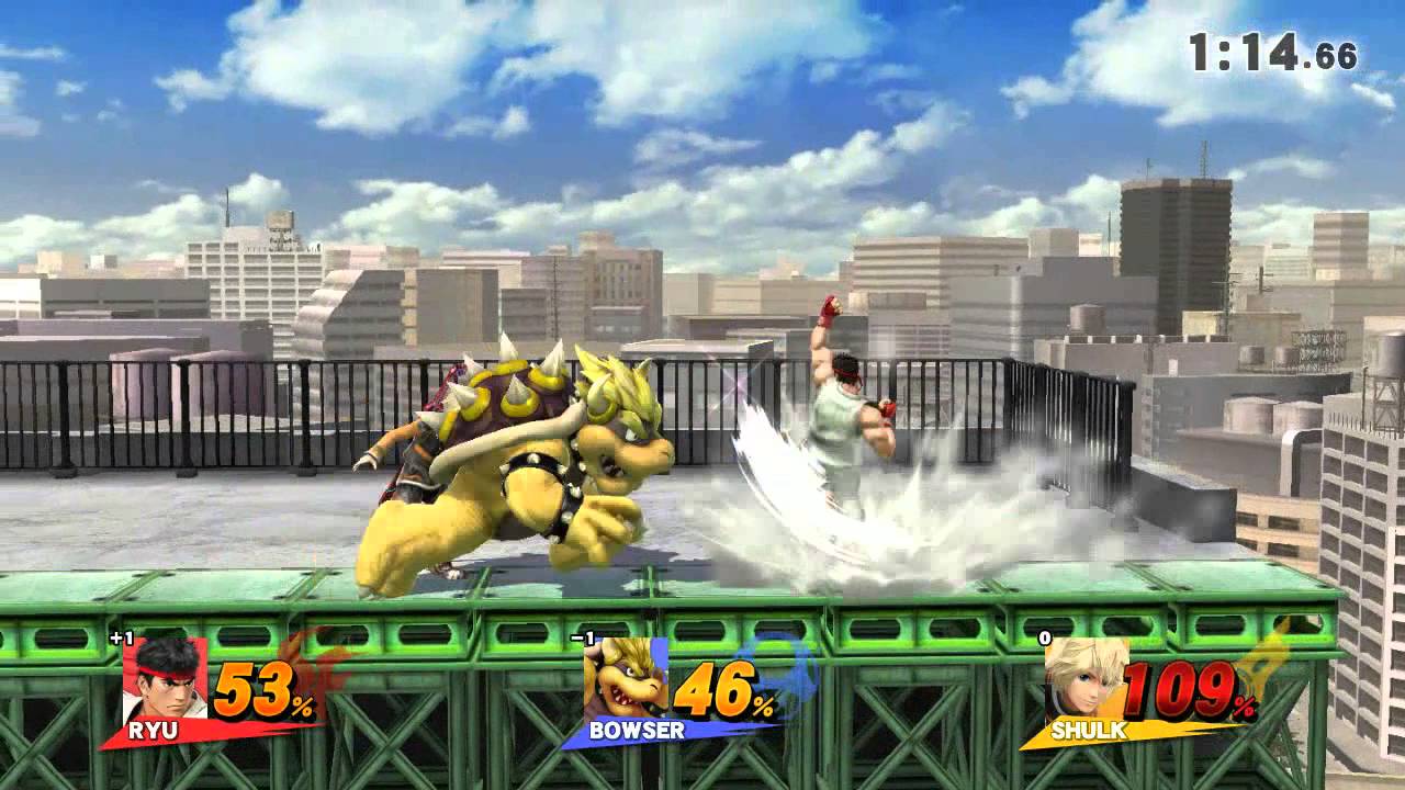 Super Smash Bros Wii U Online Battle Ryu vs. Bowser vs. Shulk - YouTube