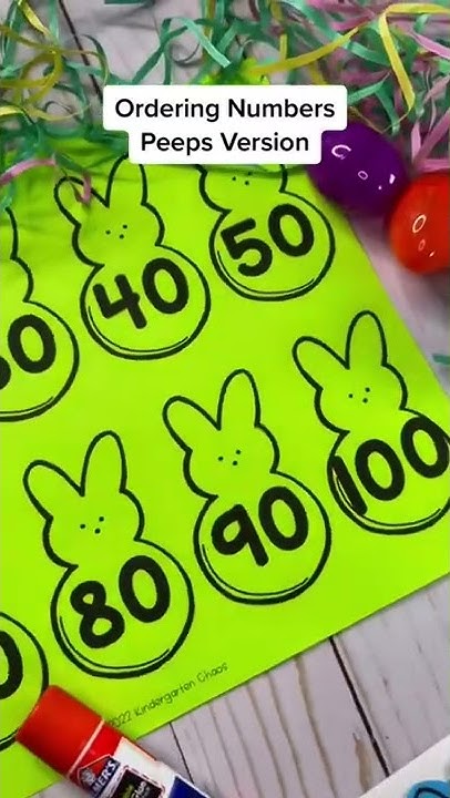 Ordering Numbers using Easter Peeps - Pre School Kindergarten Math ...