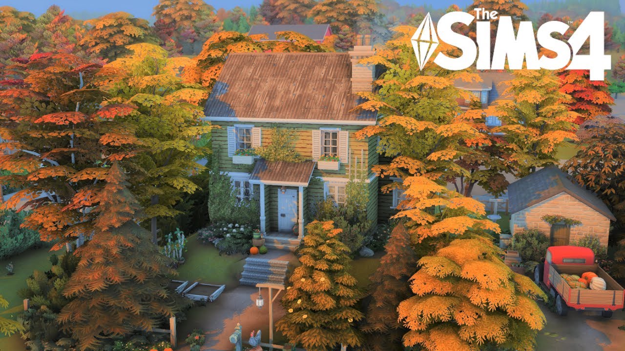 Rustic Autumn Farmhouse🍂 - No CC - Sims 4 Speed Build - YouTube