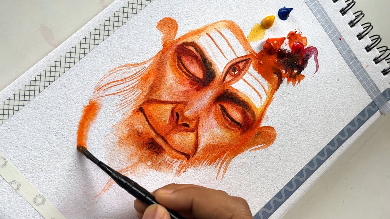 THIRD EYE 👁️ || HANUMAN JI || Freehand Acrylic Painting - YouTube