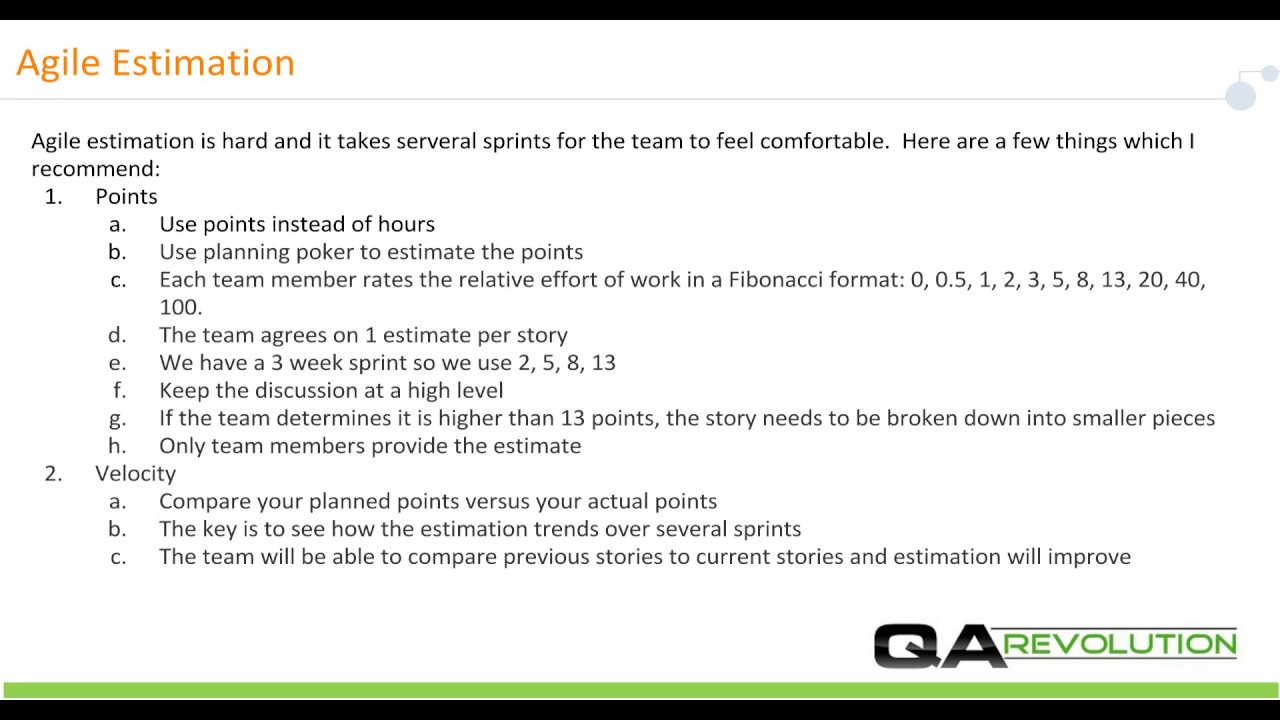 Agile Points Estimation - YouTube