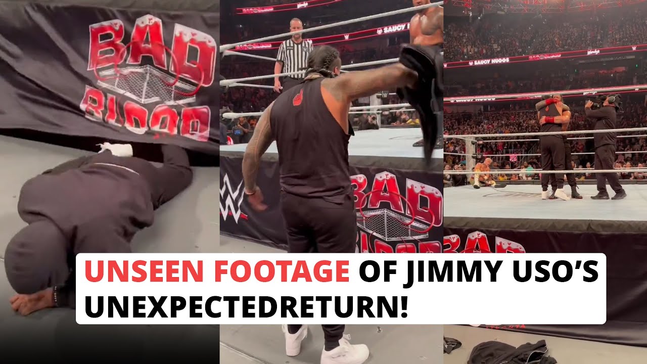 Unseen Footage of Jimmy Uso’s Unexpected Return at WWE Bad Blood 2024 ...