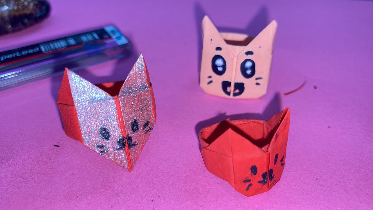Origami Paper Cat Ring / How To Make Paper Ring 💍/ Paper Ring ...