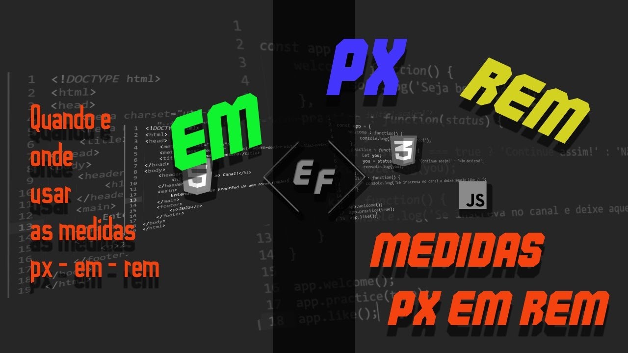 Aprenda a usar medidas PX, EM e REM - YouTube