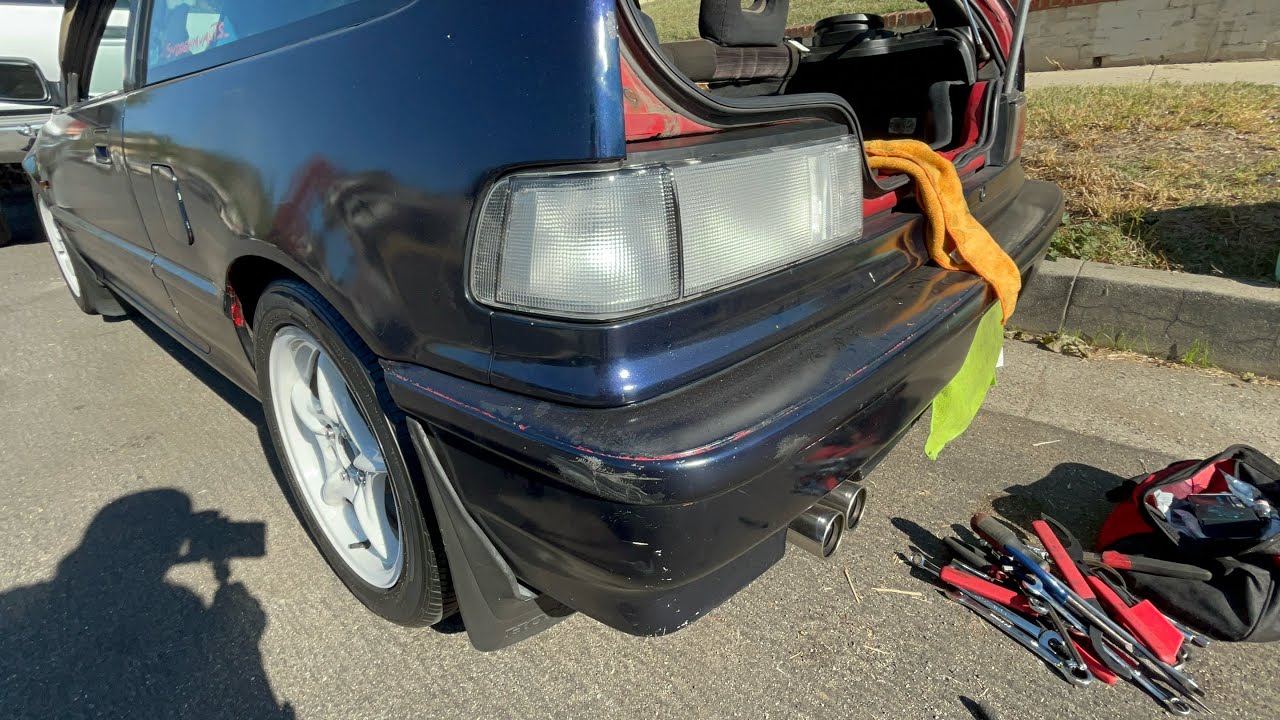 88-91 honda civic EF (eBay) tail light installation - YouTube