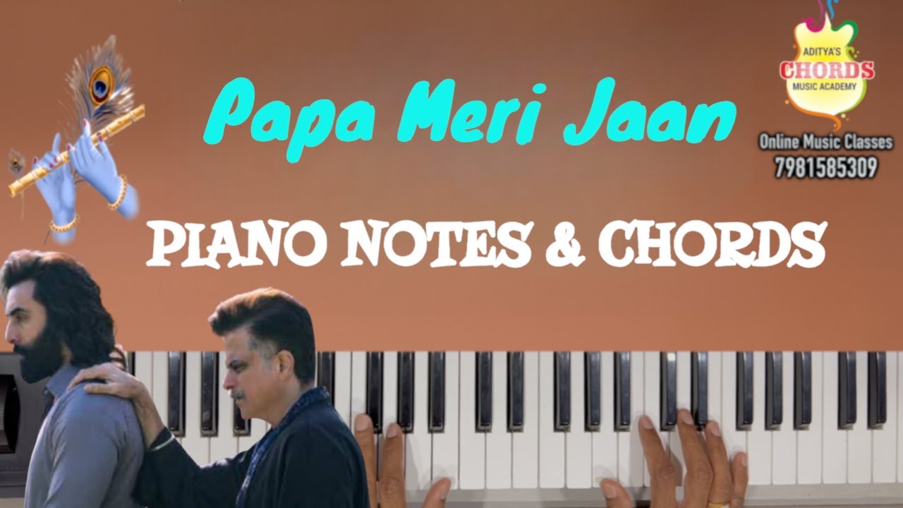 Papa Meri Jaan | Animal | Piano Notes and Chords | Aditya CN | Chords ...