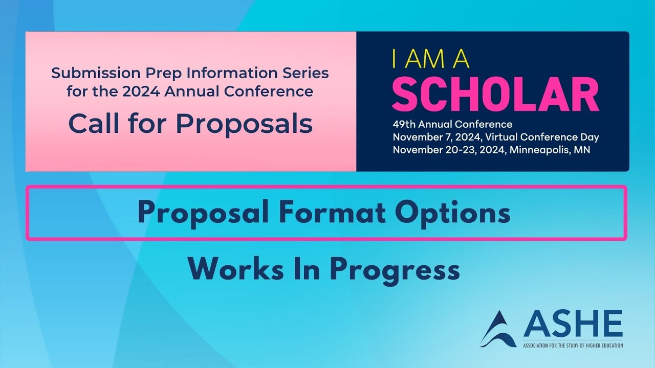 Submission Prep Info Series #6: Works in Progress - Proposal Format ...