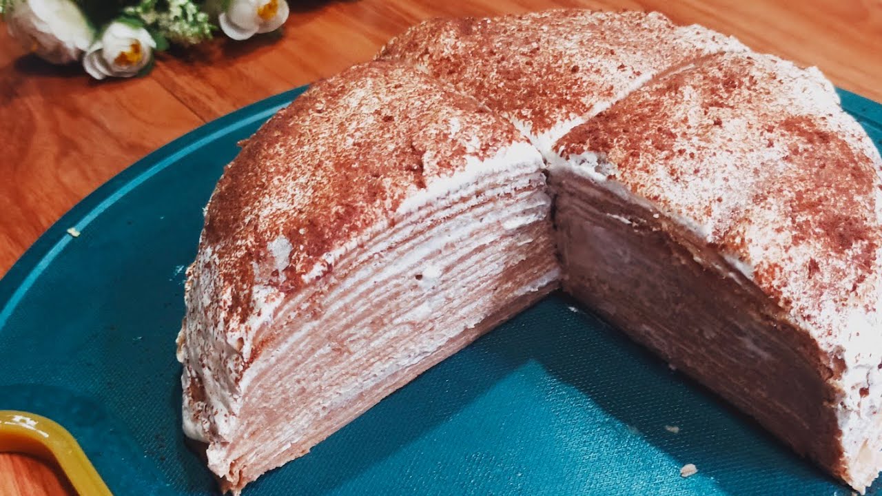 Makan mille crepe Milo, berasa makan es krim yang lembut - YouTube