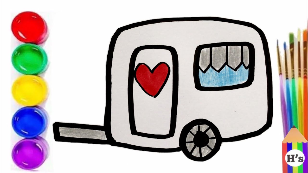 How To Draw a Cute Caravan | Bolalar uchun karvon rasm chizish | рисуем ...