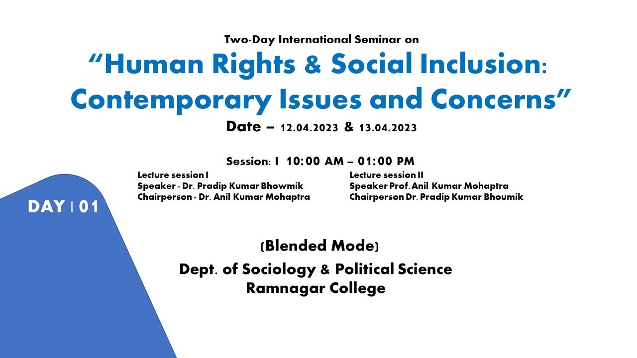 Two-Day International Seminar on | Human Rights & Social Inclusion ...