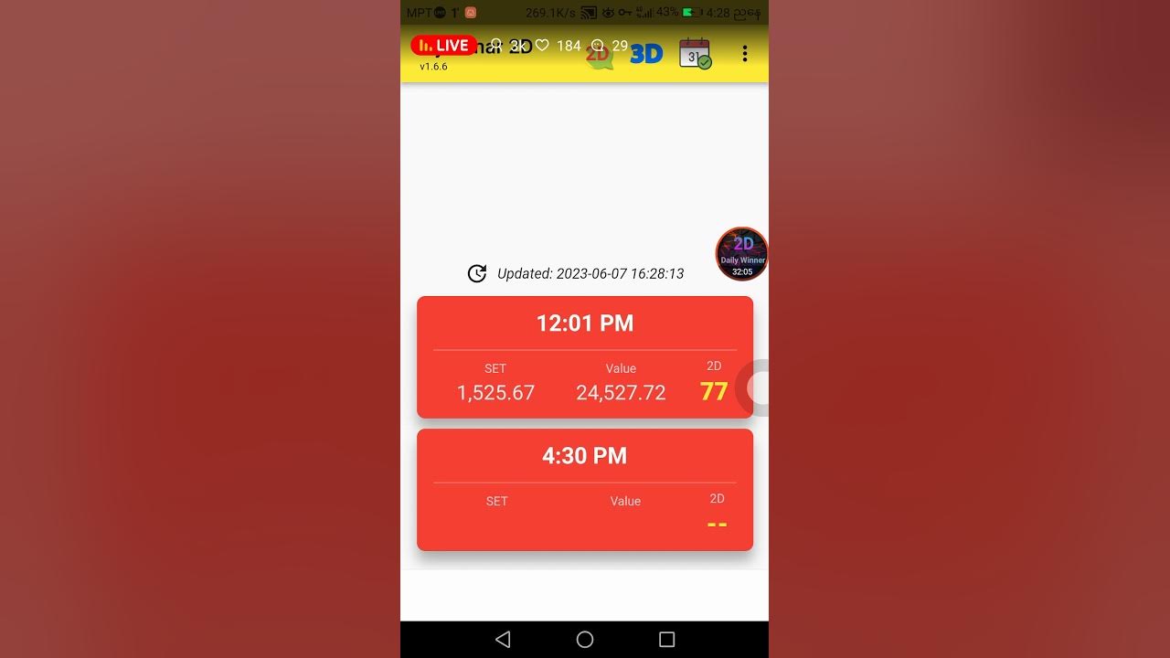 7 6 23 ဗုဒ္ဓဟူးနေ့ညနေ 4 30 Pm 2d Result Youtube