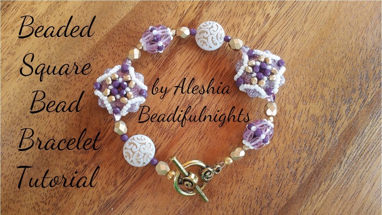 Beaded Square Bead Bracelet Tutorial - YouTube