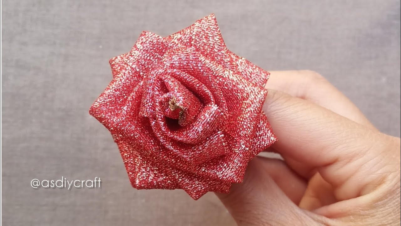 Rose Making from Silk Ribbon - How to Make Easy Ribbon Rose Flower ...