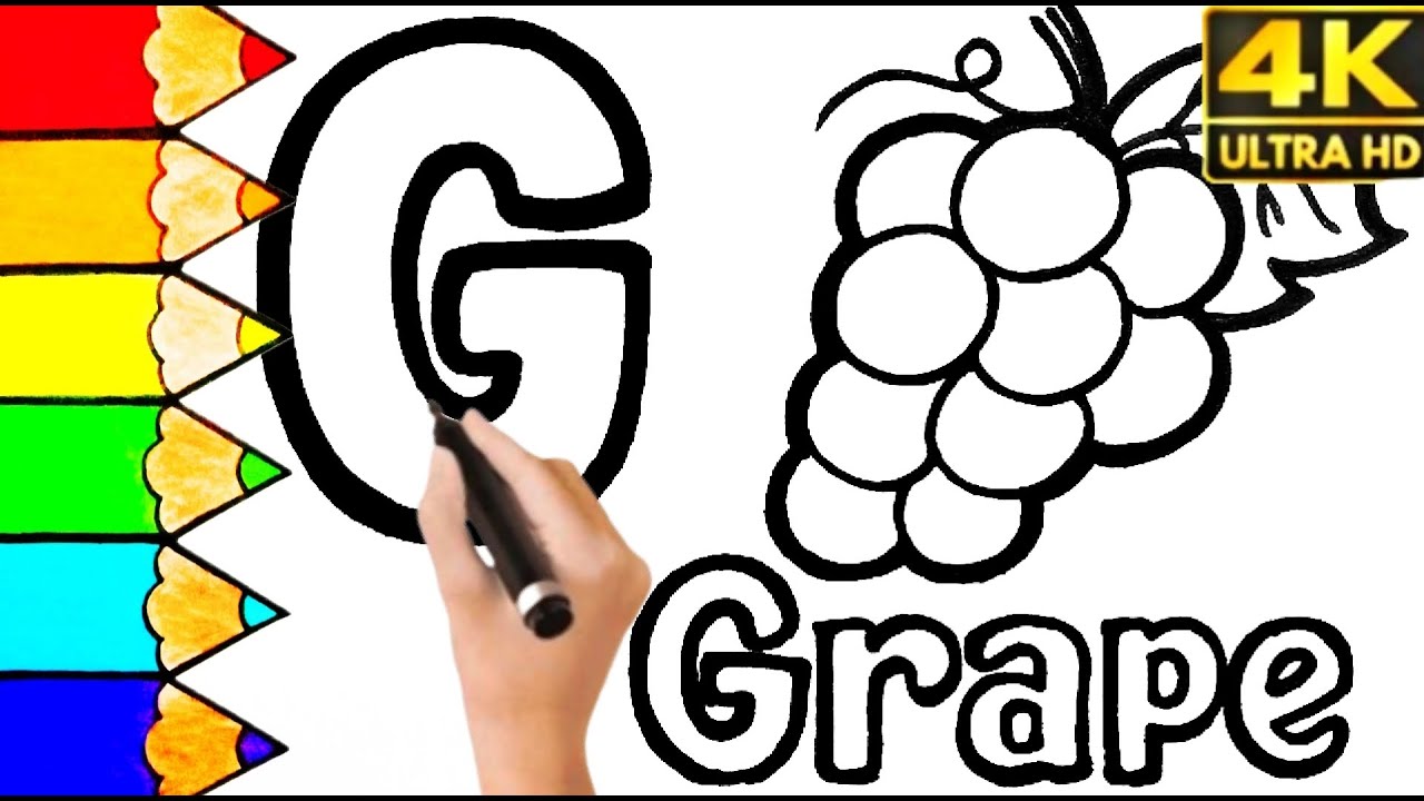 Shapes letter G, Grape drawing, 2d shapes for kids, Learn fruits ...