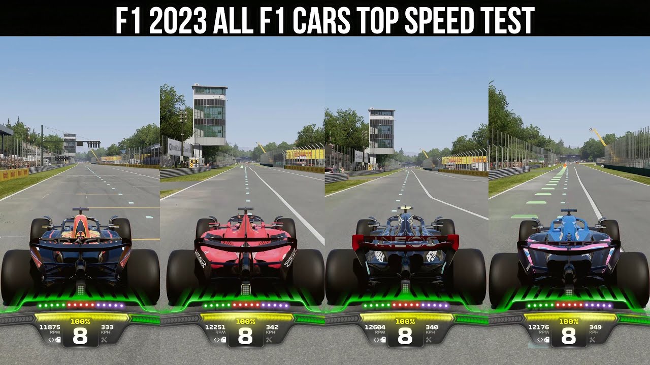 F1 2023 ALL OFFICAIL TEAM CARS TOP SPEED TEST | FERRARI, RED BULL ...