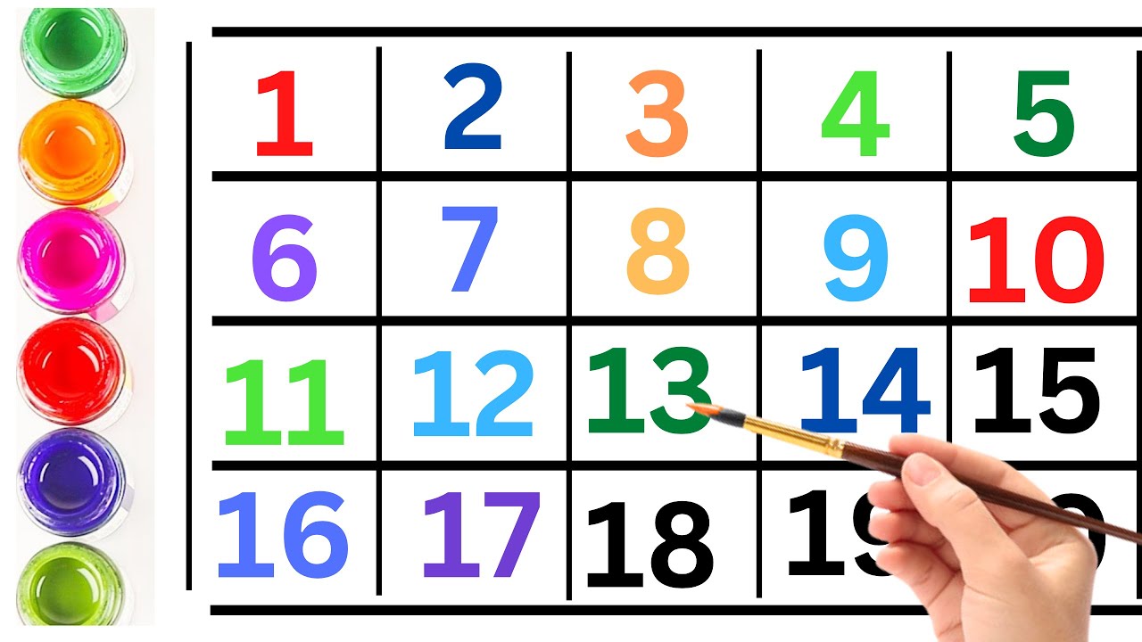 123 numbers tracing video || kids learning numbers 12345 with color ...