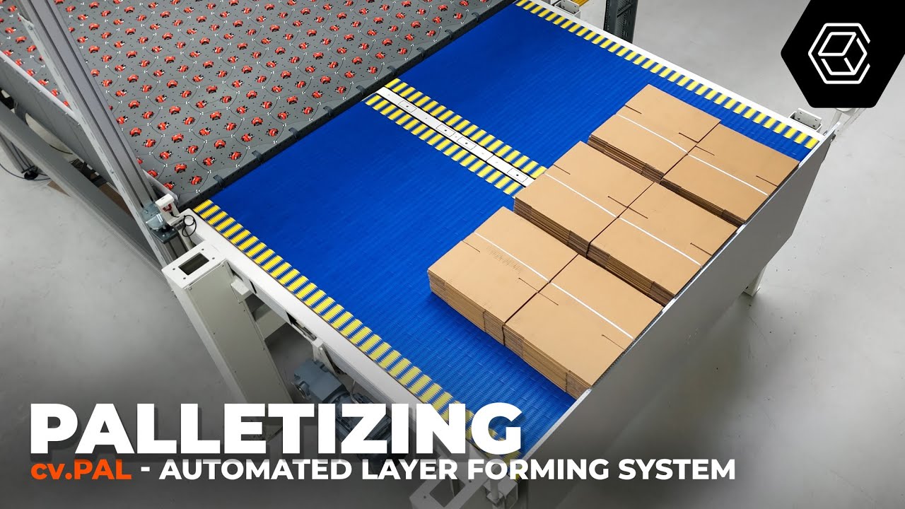 Palletizing robot automatically forms pallet layers of corrugated ...