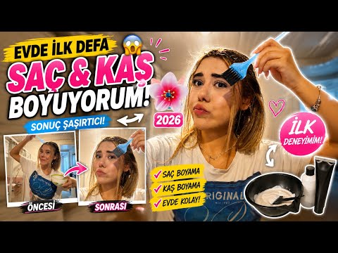 😱 SAÇIMI VE KAŞLARIMI İLK DEFA FARKLI RENGE BOYADIM! Sonuç ŞOK! 💇‍♀️✨