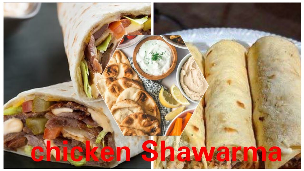 Home made SHAWARMA Recipe/Home made Kuboos(pita bread)/chicken shawarma ...