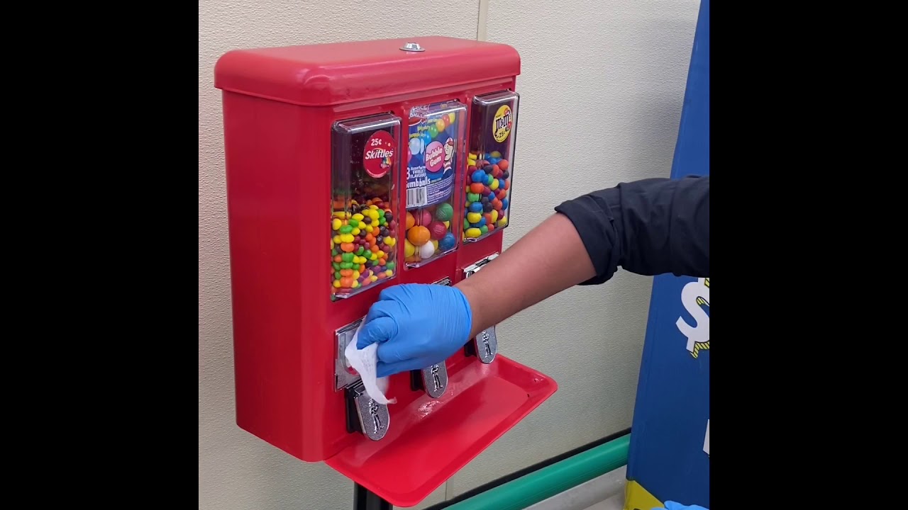 Collecting money from candy machines - YouTube