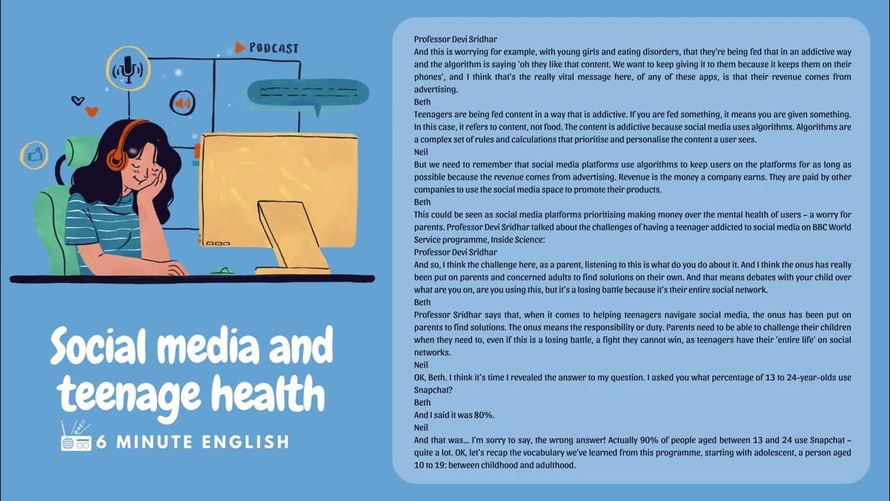 Social media and teenage health - 6 Minute English - YouTube