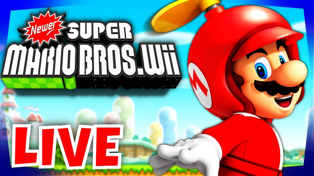 Playing Newer Super Mario Bros. Wii LIVE | Part 1 - YouTube