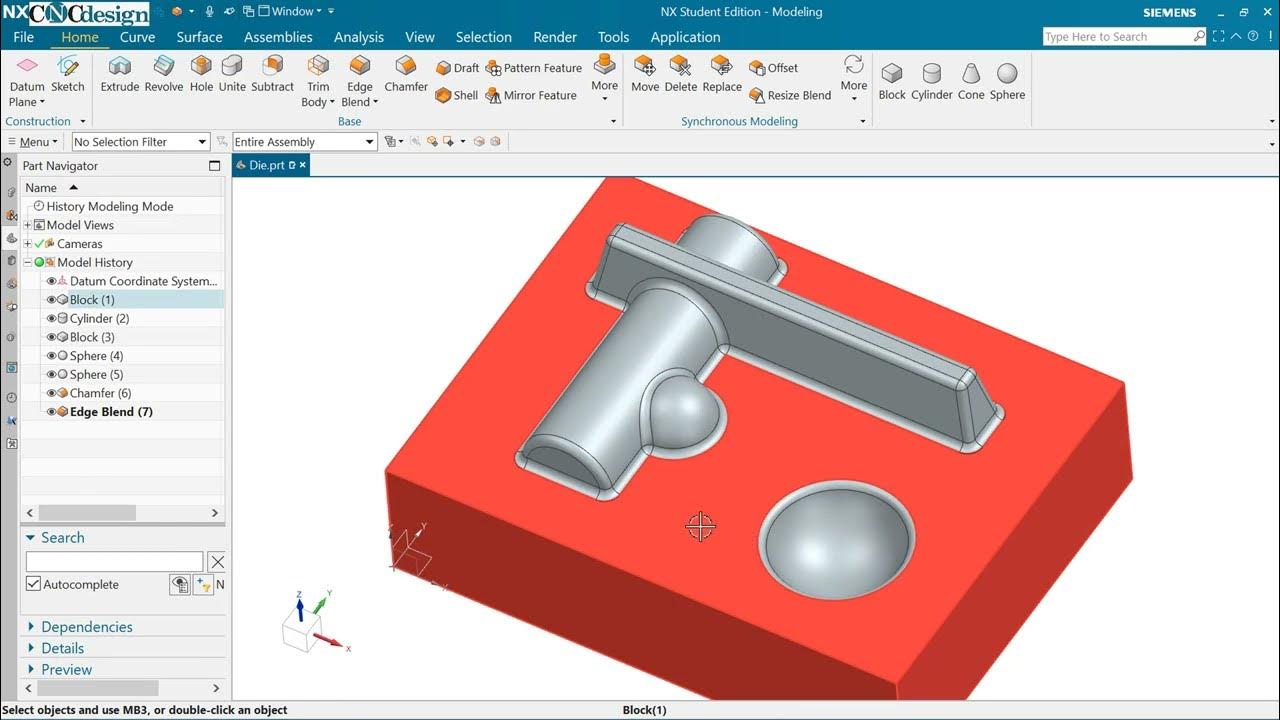 Tutorial Penggunaan Software NX - Die (part 3) - YouTube