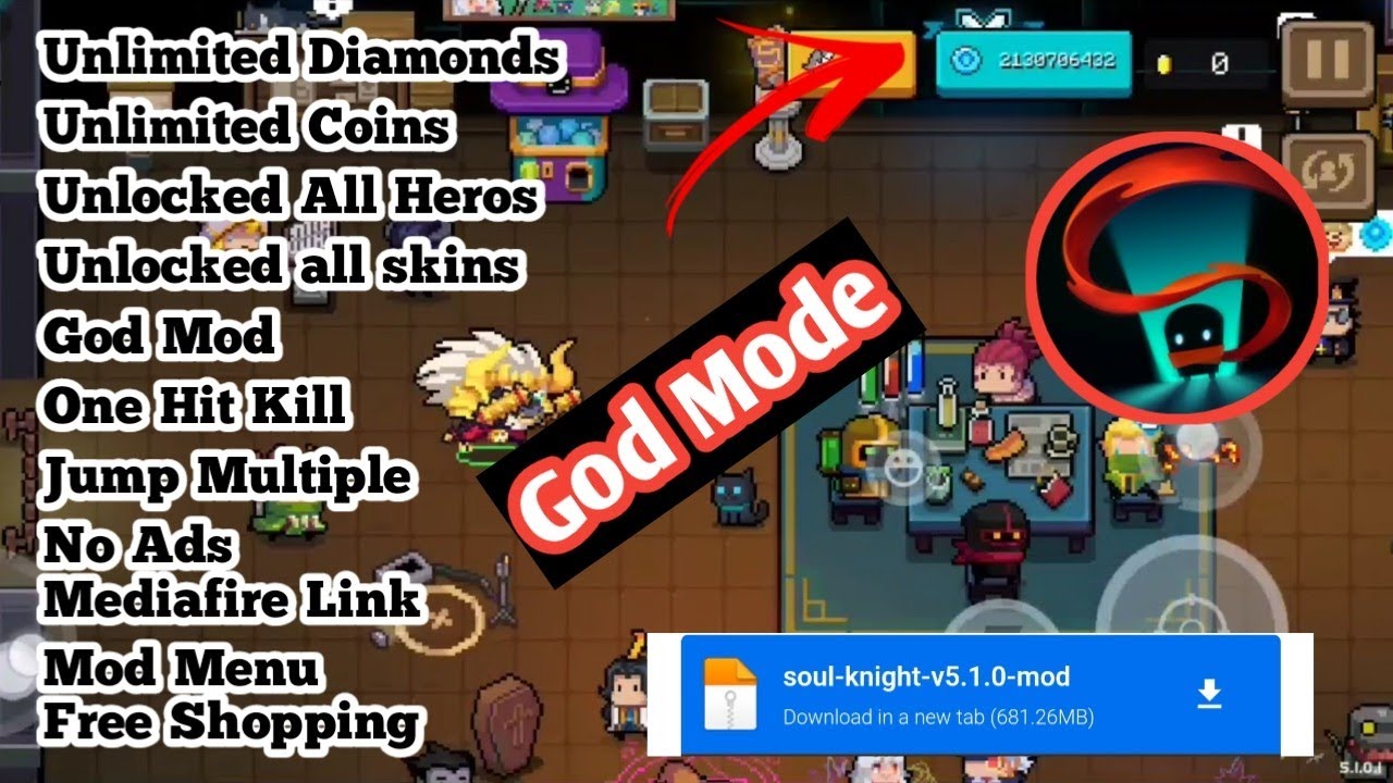 Soul Knight Mod Menu versi terbaru 5.2.0 Unlock all Characters and ...