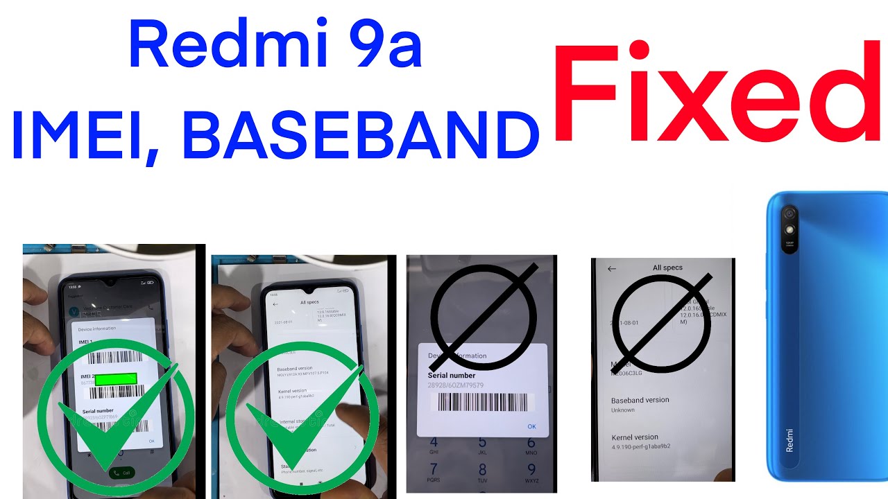 Redmi 9a writing two IMEI and fixing baseband 😎 - YouTube