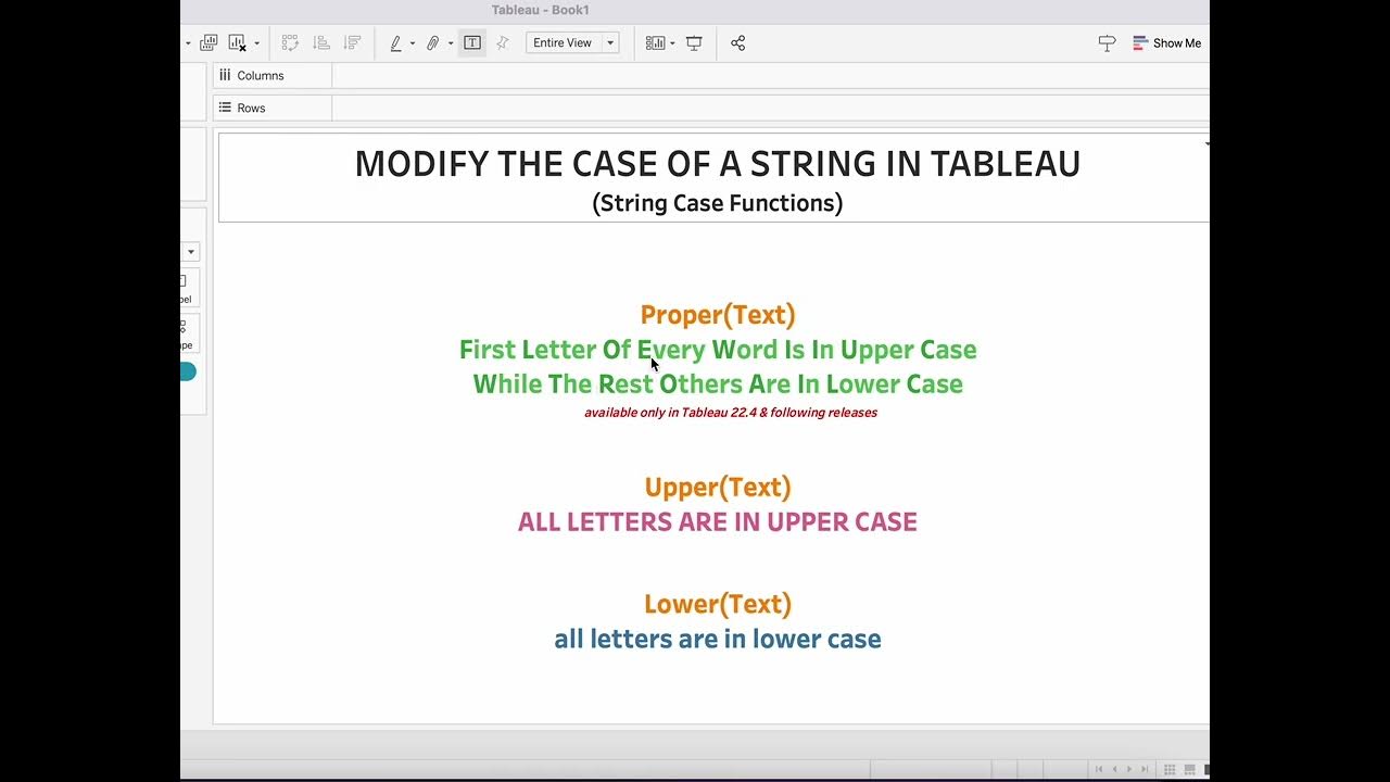 Case Functions in Tableau | Important String Functions - YouTube