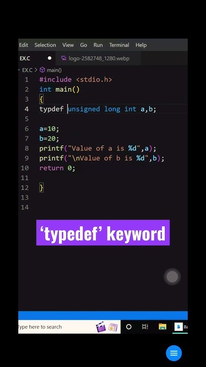 'Typedef' Keyword in C Programming #shorts #programming #cprogramming #programmingshorts # ...