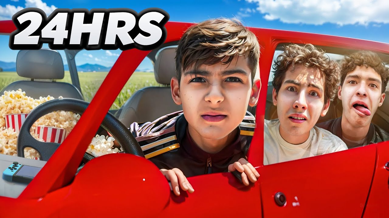 24 HORAS EN EL CARRO CON MIS HERMANOS 😭 *desastre* | Leo Study - YouTube
