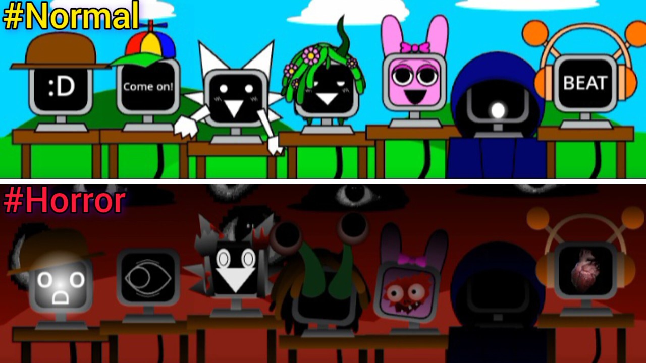 Incredibox Sprunki but all the COMPUTERS Mix Normal vs Horror PHASES ...