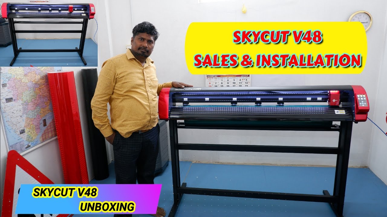 SKYCUT V48 UNBOXING AND INSTALLATION.// SKYCUT V48 CUTTING PLOTTER.// SKYCUT 4 FEET - YouTube