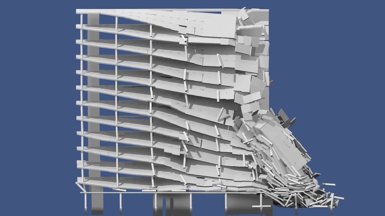 Collapse of Office Tower, Building #9 Long (FP7, INACHUS, VITRUV) - YouTube