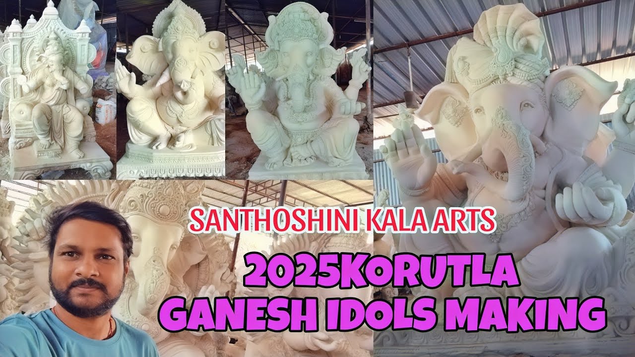 Santhoshini kala arts korutla Ganesh idols making work start 2025 ...
