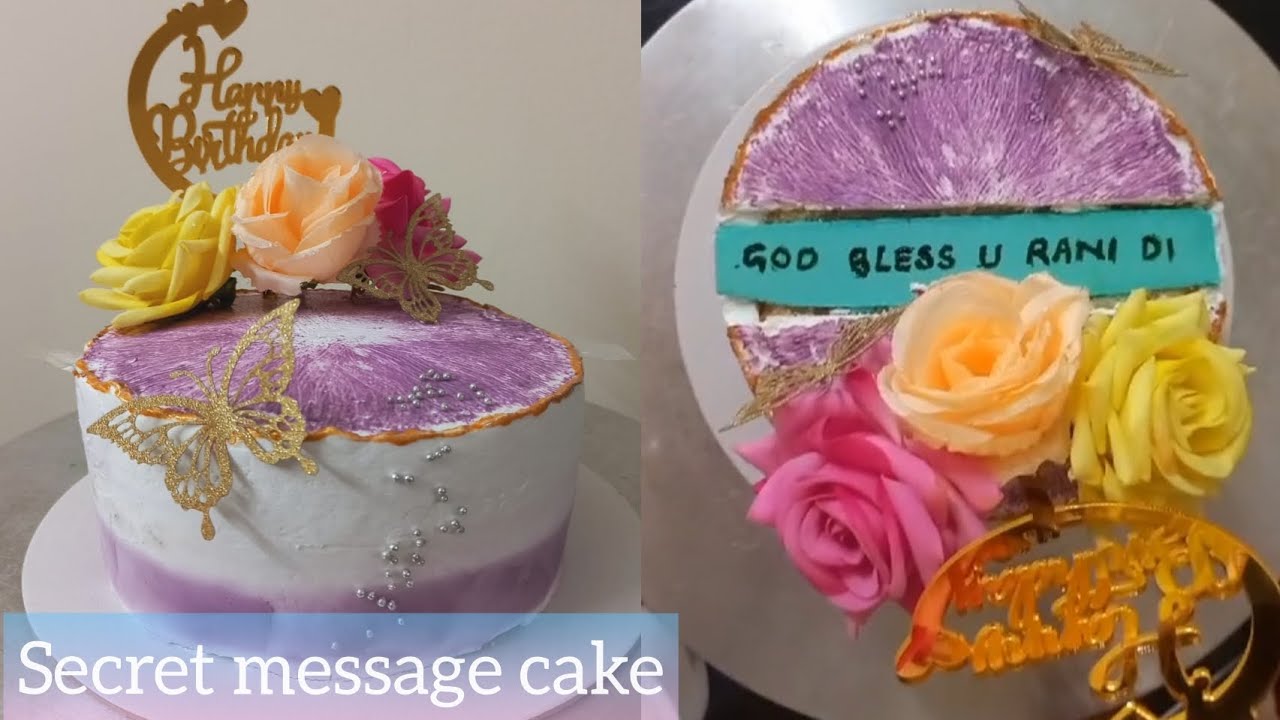 New trendy cake design | How to make a secret message cake easily ...