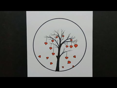 love tree drawing step by step ( how to draw love tree ? ) - YouTube