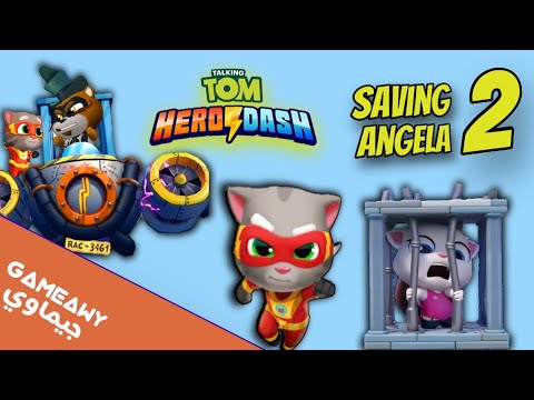 Talking Tom Hero Dash "Saving Angela" Part 2| Tom Hero Dash Walkthrough ...
