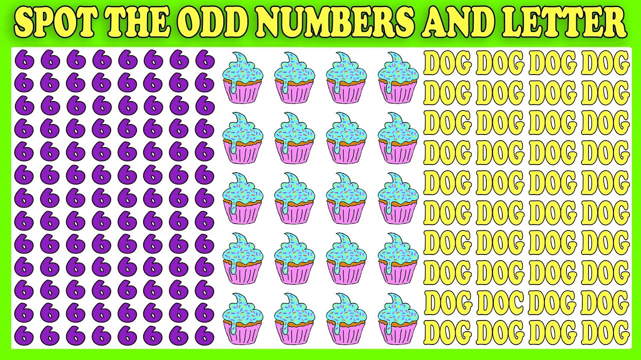 CAN YOU FIND THE ODD NUMBERS AND LETTER? #12 / HOW GOOD ARE YOUR EYES ...