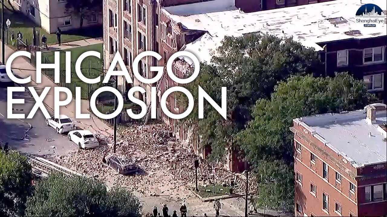 DRONE footage of immediate aftermath of Chicago explosion which injures eight - YouTube