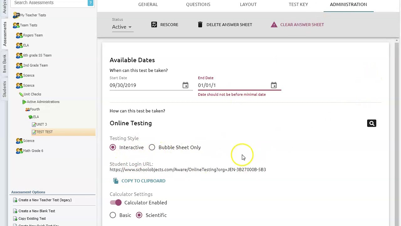 Where students Go to Log In To Take a Test - YouTube