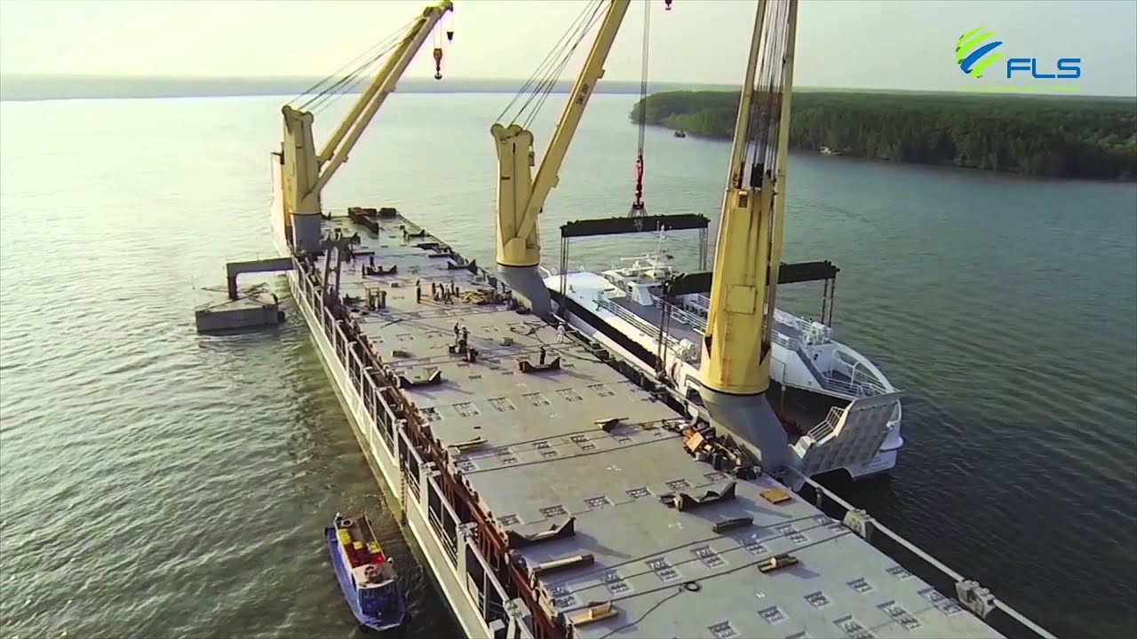 FLS Projects – 2x 200MT Ferries shipped from Vung Tau to Oman - YouTube