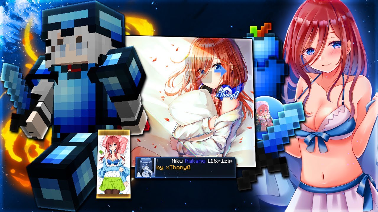 Miku Nakano 16x Minecraft Bedwars Texture Pack Anime Texture Pack
