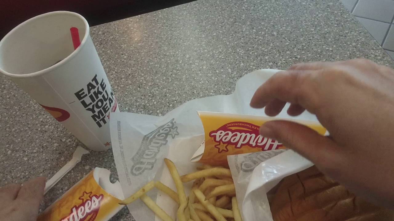 Eating Hardee's 1/3lb. Original Thickburger - Corbin, Kentucky - YouTube