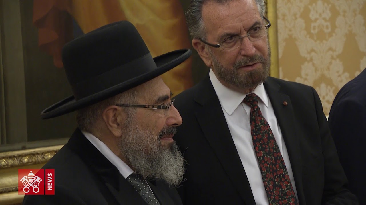 Pope meets with delegation of Chief Rabbinate of Israel - YouTube